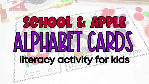 Alphabet Tracing Cards School Theme by Beyond the Playroom | TPT
