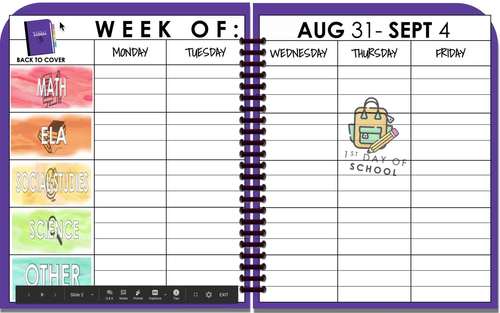 DIGITAL WEEKLY AGENDA by Mrs Js School Days | TPT