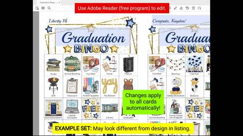 Graduation Bingo - Red and Gold - 50 Cards by GreengateImages | TPT