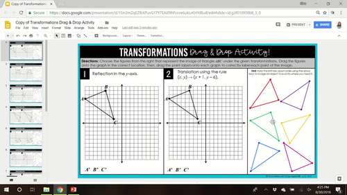 Transformations Drag & Drop Activity (for Google Slides™) by All Things ...