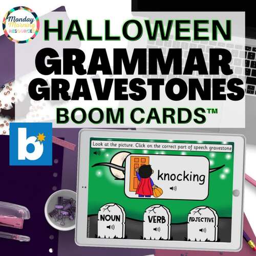 Halloween Noun, Verb or Adjective - Parts of Speech Grammar Boom Cards™