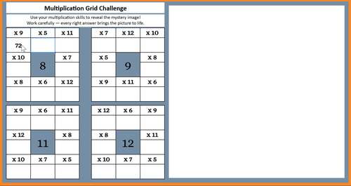 Mystery Digital Pixel Art NO PREP -Happy Halloween Multiplication Grid