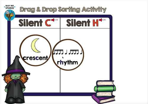 GHOST SILENT LETTER BOOM CARDS PHONICS SORTS SILENT CONSONANTS SPELLING ...