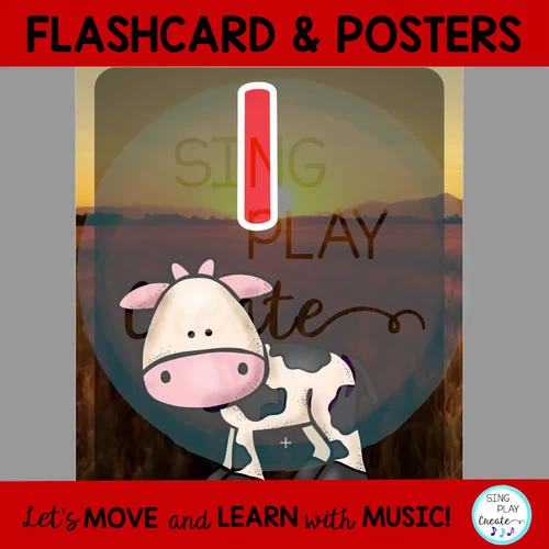 Farm Animals Math Count to 100 Posters and Flash Cards by Sing Play Create