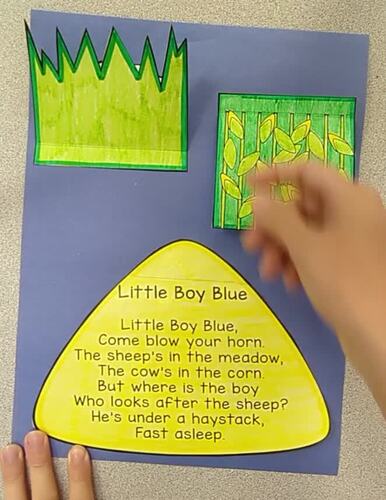 Little Boy Blue Nursery Rhyme Lift a Flap Craft & Retell Pocket Chart ...
