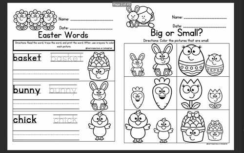 Easter Spring Activities Math Literacy Worksheets PreK, Kindergarten ...