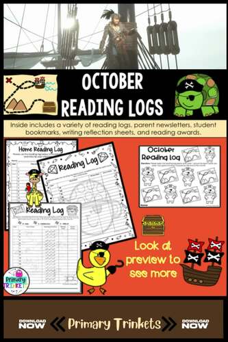 October Pirate Reading Log Packet by Primary Trinkets | TPT