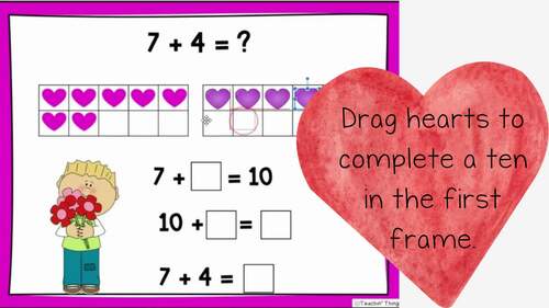 Make a Ten to Add | Valentine's Day Google Slides Activity | TPT