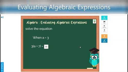 Algebra : Evaluating Algebraic Expression Boom Card by SG Math Guru