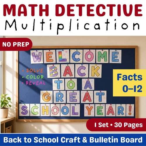 Back to School Multiplication Facts 0–12 Mystery Message Craft ...