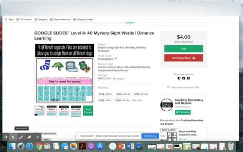 GOOGLE Classroom™ 40 Level A Mystery Sight Words for Distance Learning