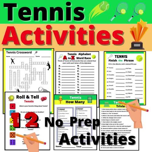 Tennis Activity Packet Lessons Activities Independent Work Trivia ...