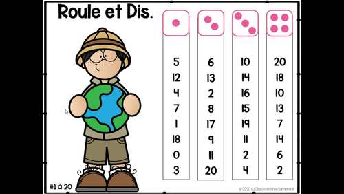 French Math and Literacy Tourne ou Roule et Dis I Safari Kids Edition
