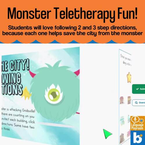 Following Directions Save the City Monster Game BOOM CARDS Digital Task ...