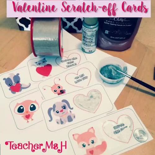 Valentine's Day Cards - Animal Puns with DIY Scratch-Off Directions
