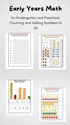 Early Years Math Worksheets, Counting, Numbers to 1-20, Addition ...