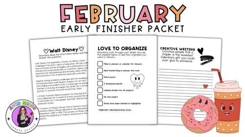 AVID Valentine's Day | February Early Finisher Activity Packet-With ...