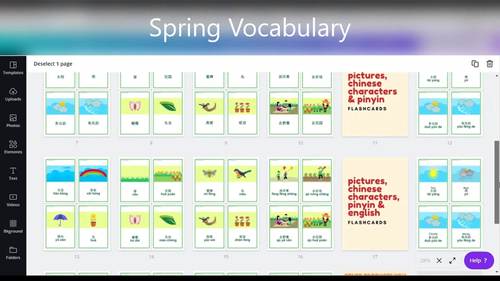 CHINESE SPRING FLASH CARDS | Chinese flashcards Spring by Language Forum