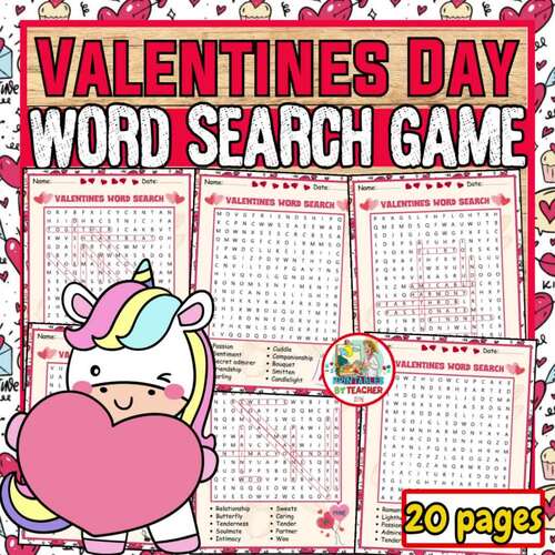 Valentines Day activities | Valentines word search puzzle game |love ...