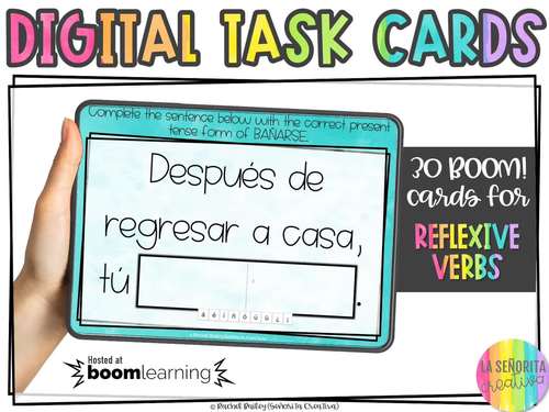 Reflexive Verbs Digital Task Card Activity | BOOM Cards | Verbos Reflexivos