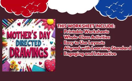 Mother's Day Directed Drawing Activities 2nd,3rd,4th,5th,6th,7th,8th,Grade