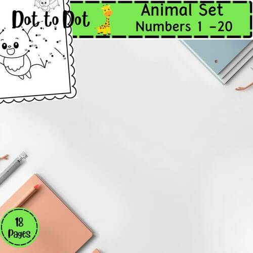 Connect the Dots 1–20 | Animal Dot to Dot Worksheets | Kindergarten