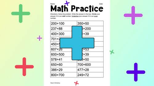 Math Practice Addition + Subtraction + Multiplication + Division BUNDLE