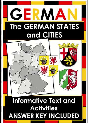 NO PREP - German States and Cities Worksheets and Activities | TPT