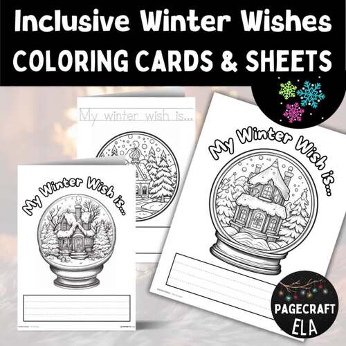 Print and Fold Coloring Cards for Inclusive Winter Wishes | Worksheets ...