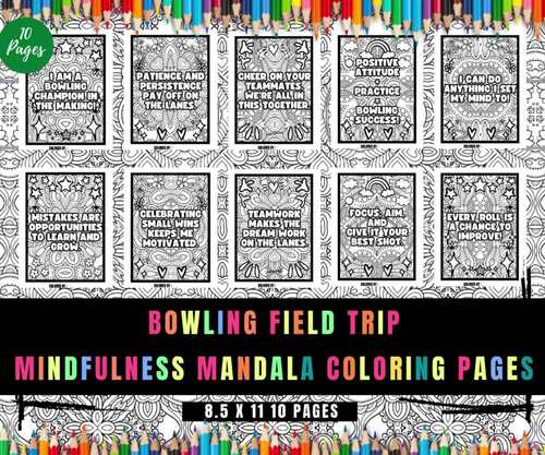 Bowling Field Trip Motivational & Mindset Growth Mindfulness Coloring