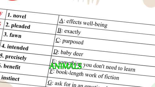 Animals Fiction Reading Passages and Comprehension Questions ...