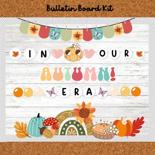 In Our Autumn Era Bulletin Board Kit | Groovy Fall Retro Classroom Decor