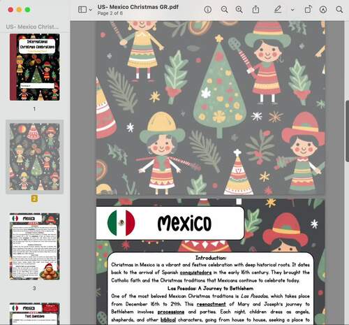 Christmas Around the World || Mexico || Guided Reading Comprehension Packet