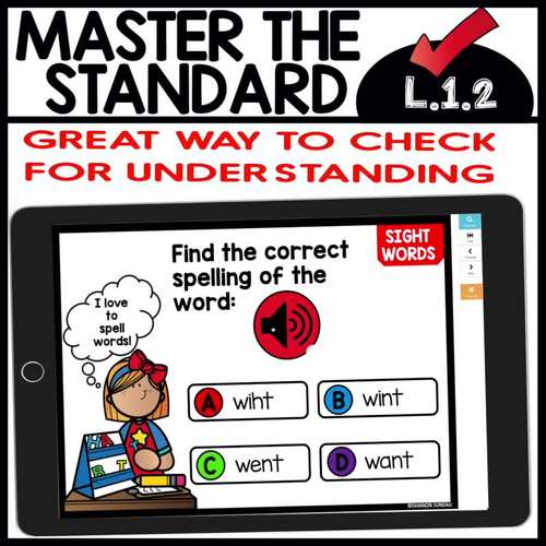 Spelling of Sight Words using BOOM Cards L.1.2.D | TPT