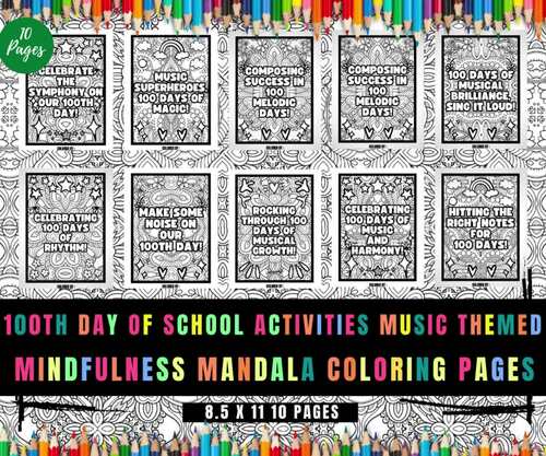100 Days Of School Music Activities, Music Themed Encouraging Affirmations