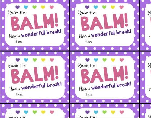 Lip Balm Christmas (Winter) Holiday Gift Tag- You're the BALM! Have a ...