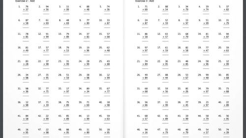 Addition Worksheet. 50 Double Digit Addition with Regrouping Worksheets.