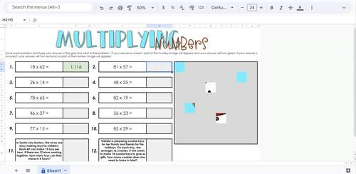 Multiplying Double Digit Numbers Mystery Puzzle Pixel Art | 5.NBT.5 ...