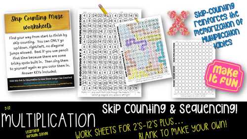 Multiplication Skip Counting, Sequencing Songs and Worksheets | TPT