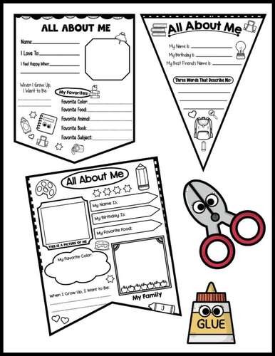 All About Me Pennant Fun | Get To Know You For Back To School | TPT