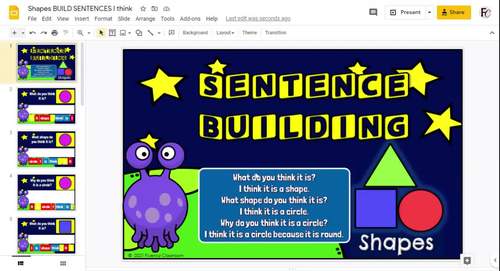 MATH ESL Shape BUILD SENTENCES think Newcomer Activity Space Digital ...