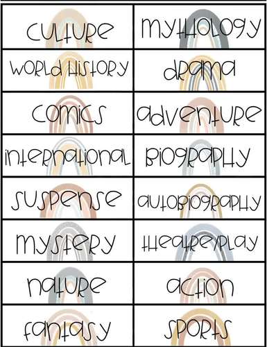 Boho Rainbow Classroom Library Labels | EDITABLE by Designing Diversely