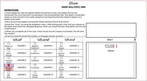 Editable Digital and Printable Clue Mystery Task Cards Template 12 ...