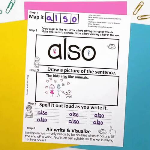 Orton Gillingham Red Words Dyslexia Intervention with Orthographic mapping