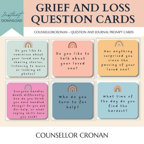 Grief counselling, grief cards, conversation cards, affirmations, grief ...