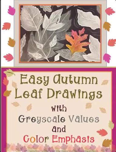 Middle & High School Art Lesson Autumn Leaves Drawing -Value Shading ...