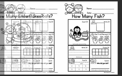 Winter Math Worksheets Counting for PreK, TK, Kindergarten, and First ...