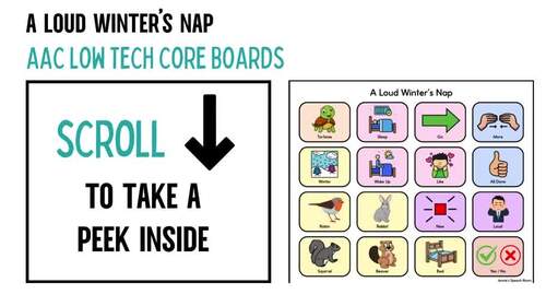 A Loud Winter's Nap AAC Core Boards by Jennie's Speech Room | TPT