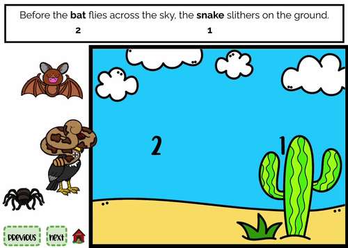 Desert Animal Following Directions with Before and After | TPT