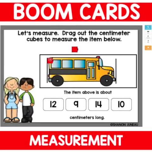 Measure with cubes using Boom Cards by Shanon Juneau We are Better Together